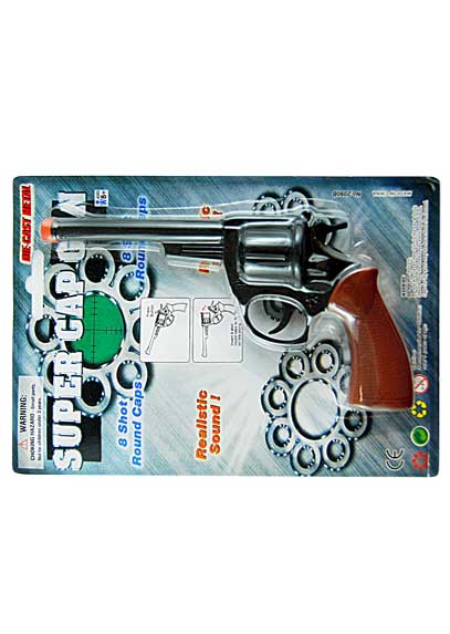 Metal Cowboy Gun Costume Accessory | Die Cast Black Metal Cap Gun
