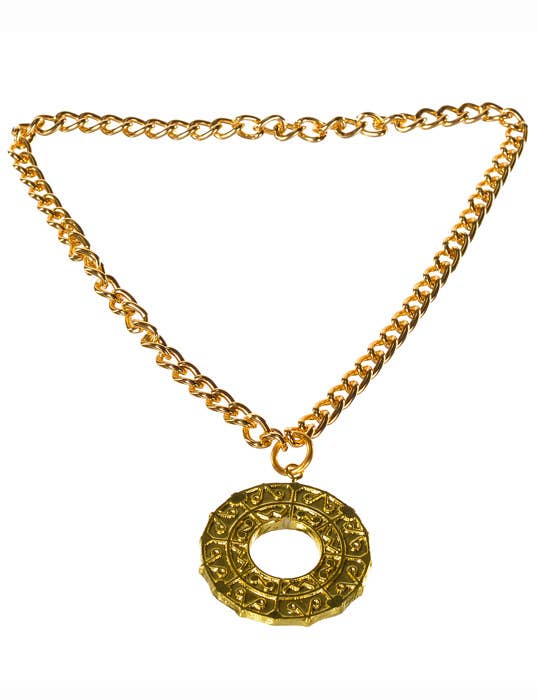 Roman Gold Medallion Necklace Costume Jewellery