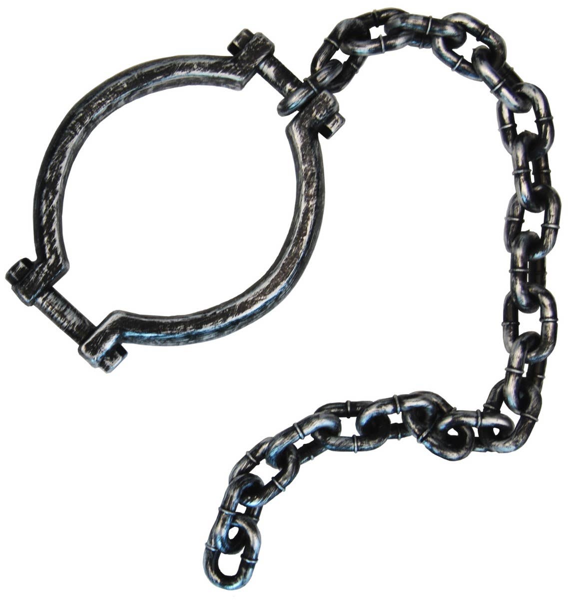 Zombie Prisoner Silver Chain Shackle | Medieval Chain Leash Accessory