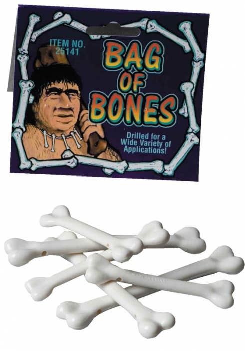 10 Pack Bag of Bones | Plastic Bag of Bones Halloween Accessory