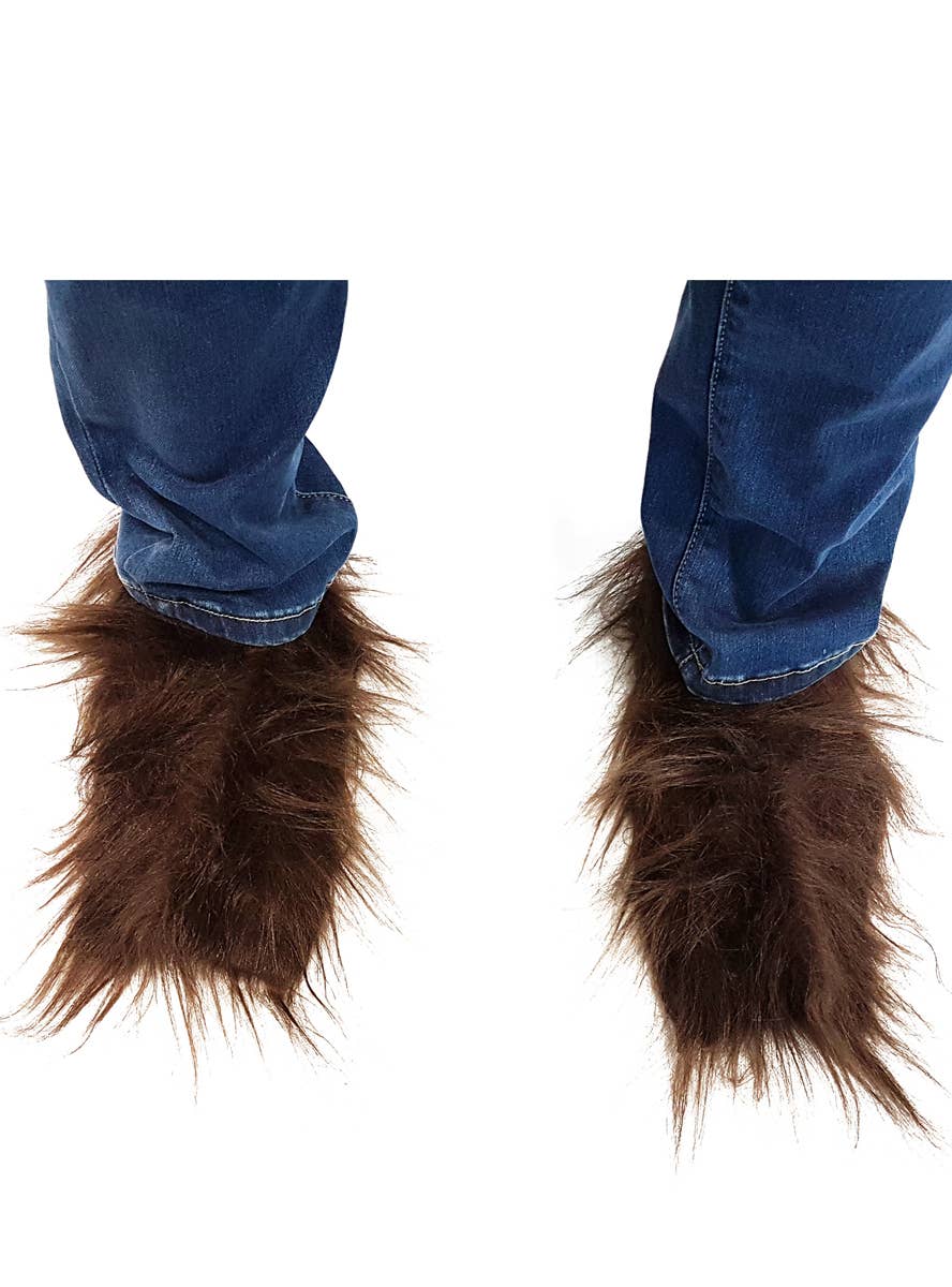Brown Werewolf Costume Shoe Covers | Hairy Werewolf Shoe Cover