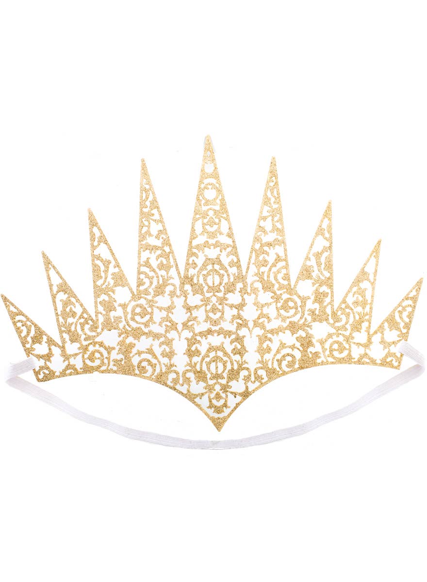 Gold Glitter Dark Queen Costume Crown | Gold Glitter Queen Crown
