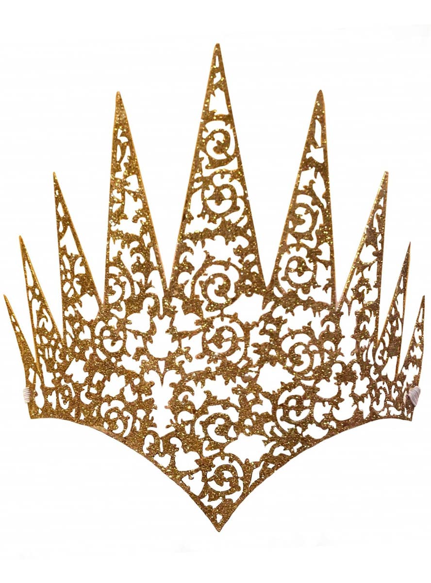 Gold Glitter Dark Queen Costume Crown | Gold Glitter Queen Crown