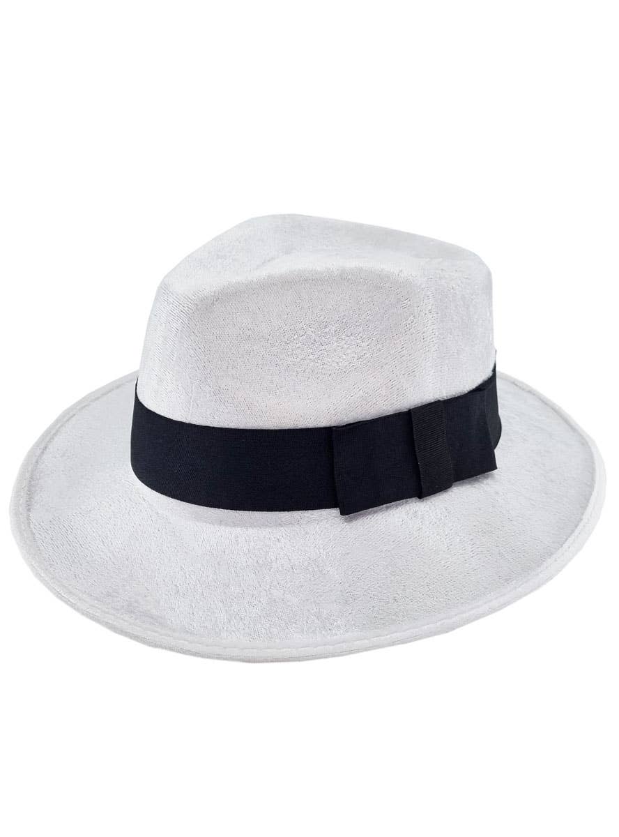 White Velvet 1920s Gangster Fedora Hat | HEAVEN COSTUMES AUSTRALIA