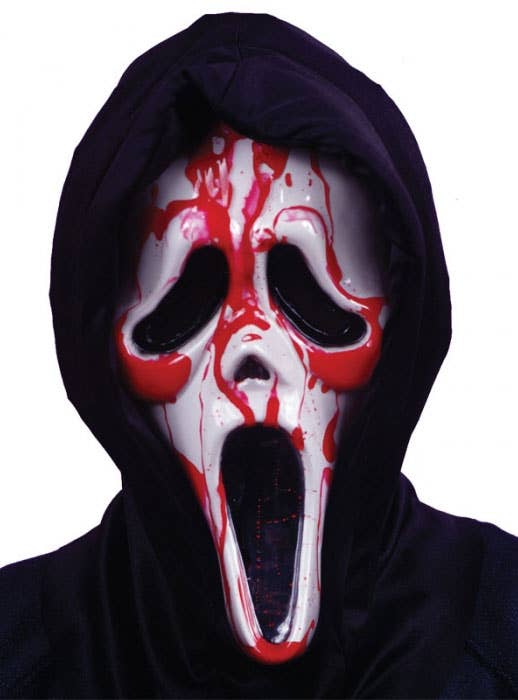 Dripping Blood Scream Mask | Hooded Scream Costume Mask