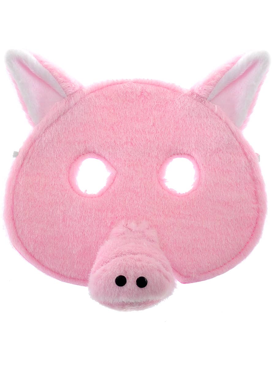 Pink Plush Pig Mask Accessory | Kids Farm Animal Costume Mask