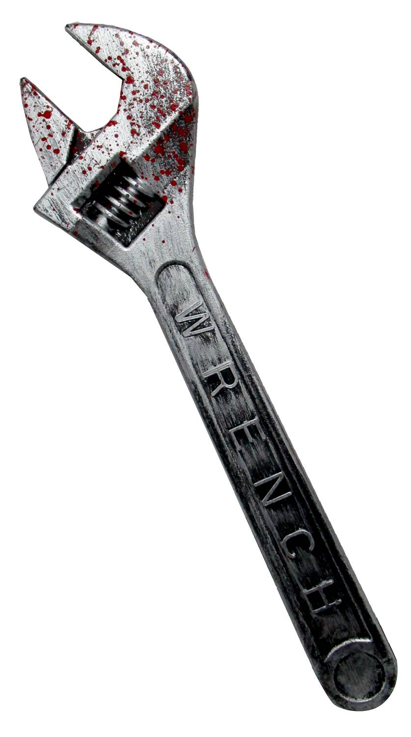 Bloody Wrench Costume Accessory | Blood Splattered Halloween Wrench