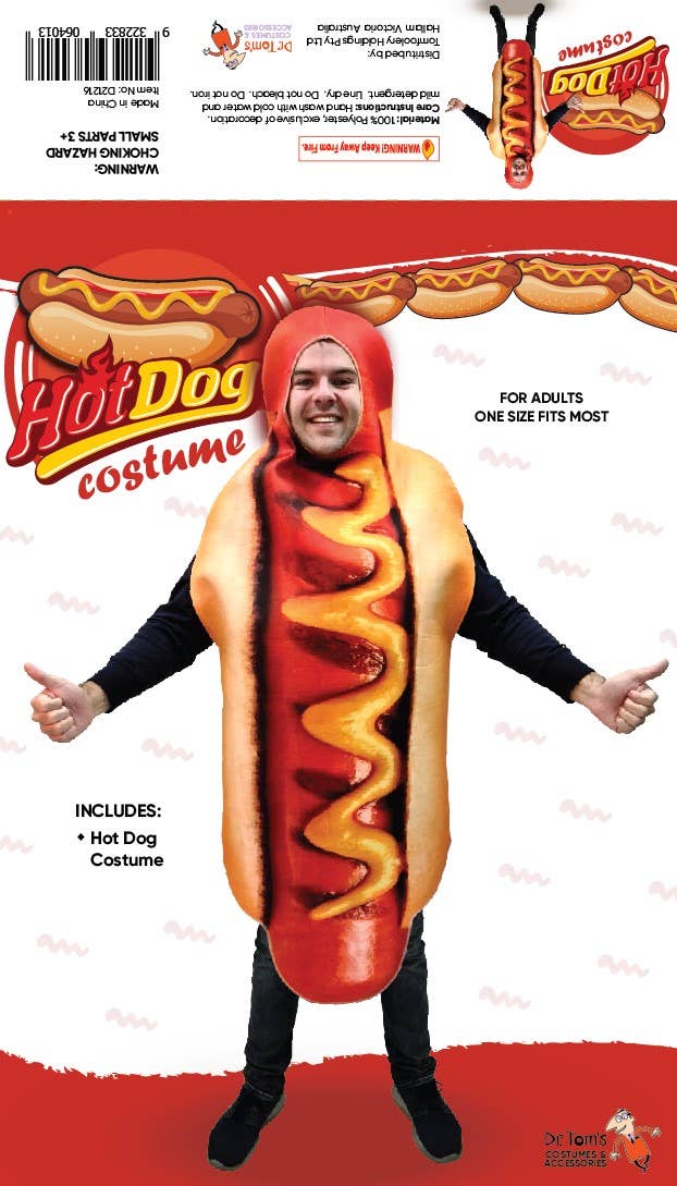 Realistic Hot Dog Costume for Adults | Adults Food Dress Up Costume