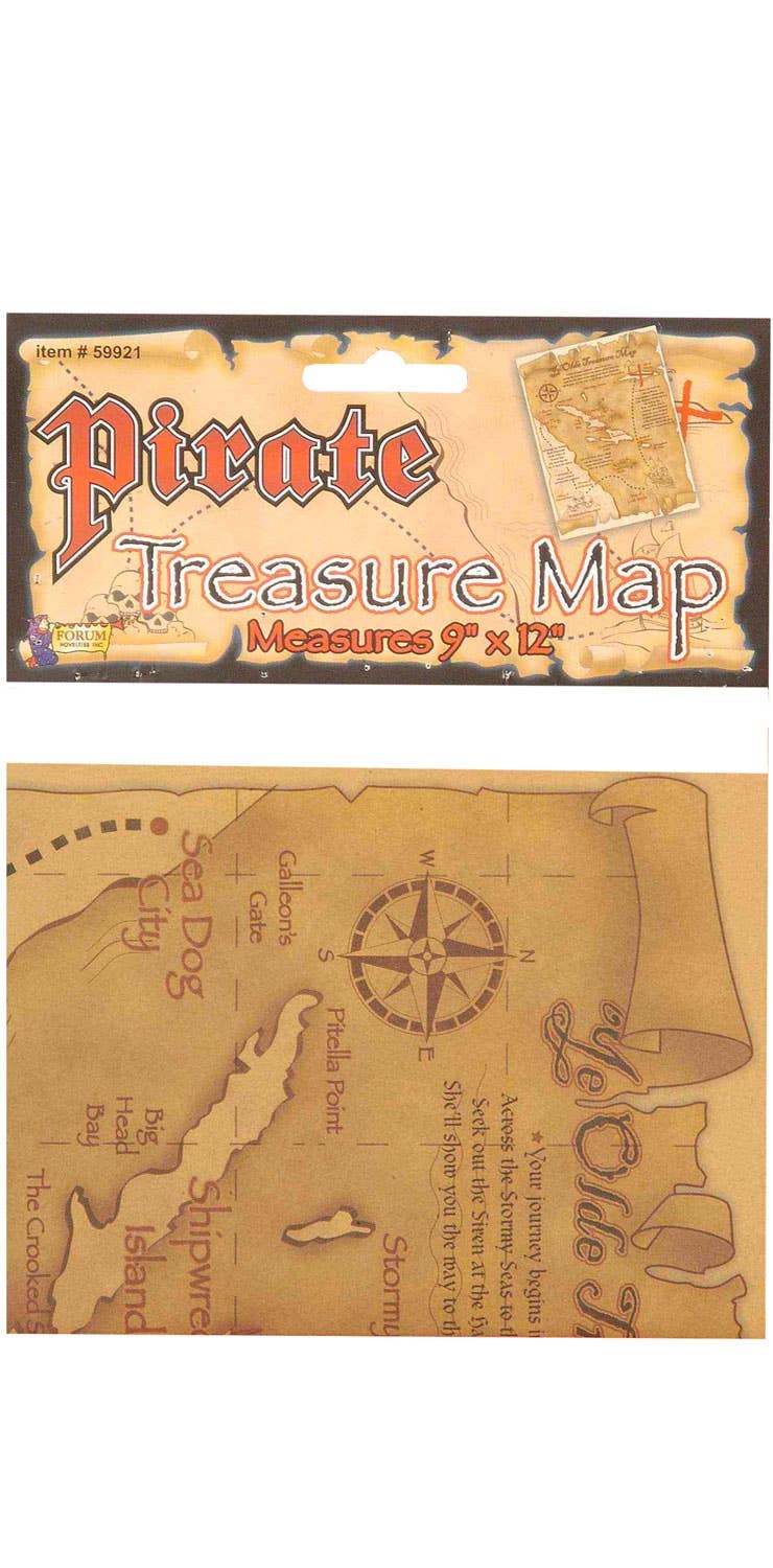 Pirate Treasure Map | Old Brown Authentic Pirate Map Costume Accessory