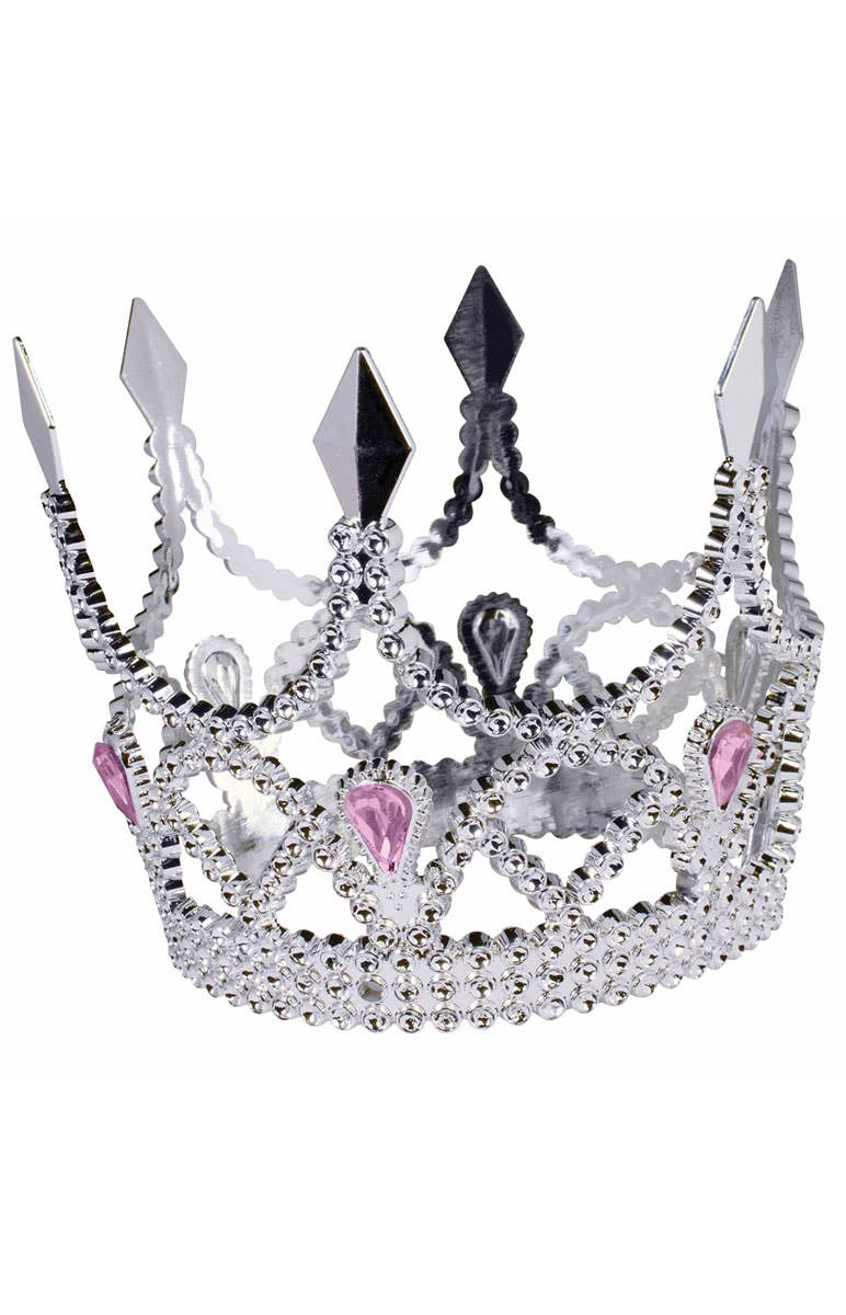 Jeweled Silver Mini Tiara Accessory | Mini Silver Costume Crown