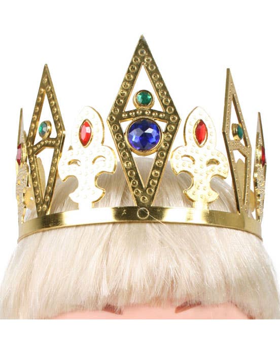 Jeweled Gold Crown | Adults Royal Crown | Queen's Costume Crown