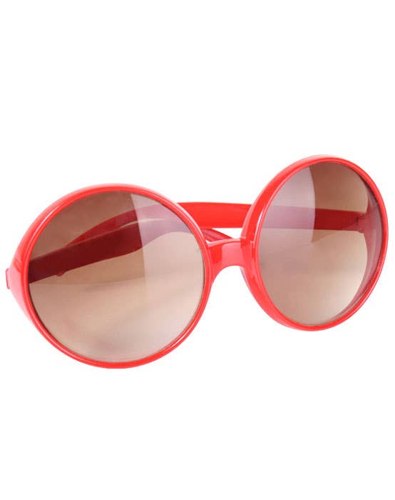 Red Retro 1970s Sunglasses | Novelty 70s Red Costume Glasses