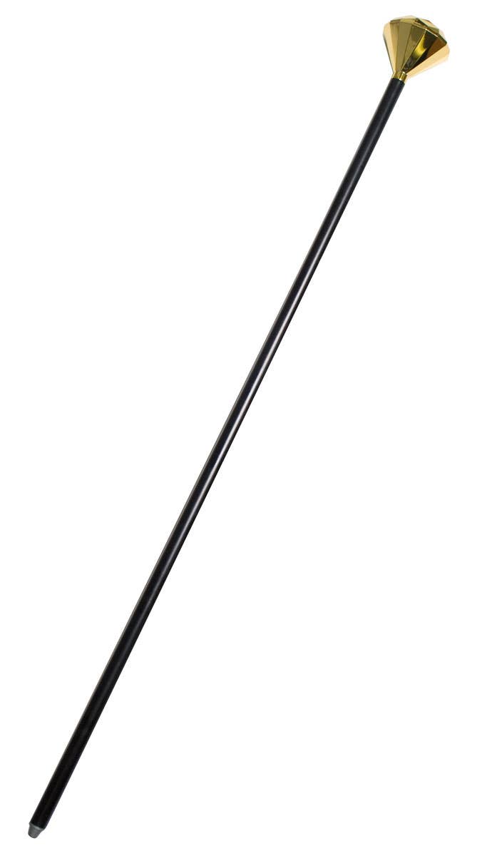 Pimp Cane with Gold Diamond Top | Novelty Gold Pimp Costume Cane