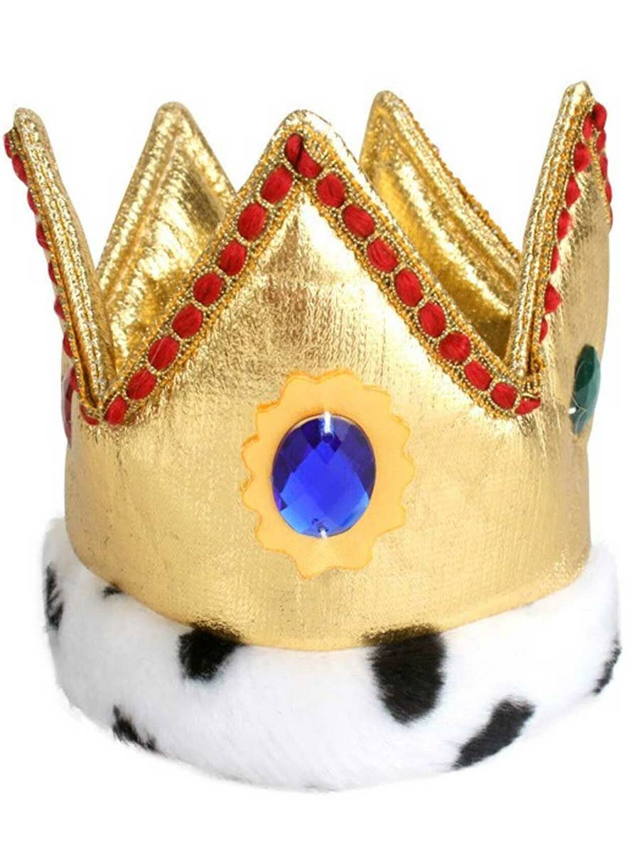 Royal Plush Gold Mini Crown | Jewelled Mini Crown Costume Accessory