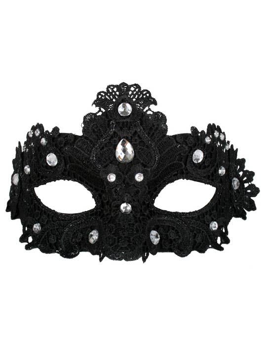 Black Lace Masquerade Mask | Pretty Black Lace Venetian Mask