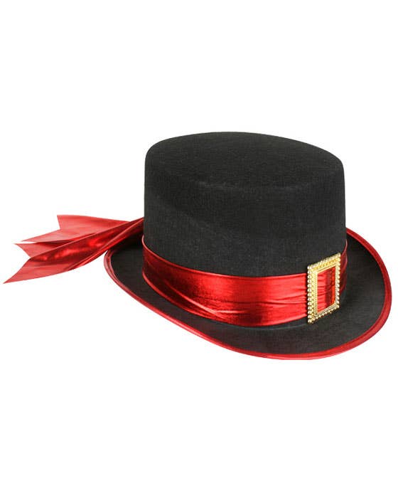 Gothic Halloween Top Hat | Red and Black Top Hat Halloween Accessory
