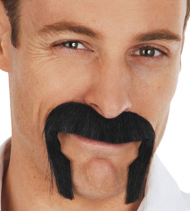 Black Handlebar Fake Moustache | Mitchell Johnson Moustache