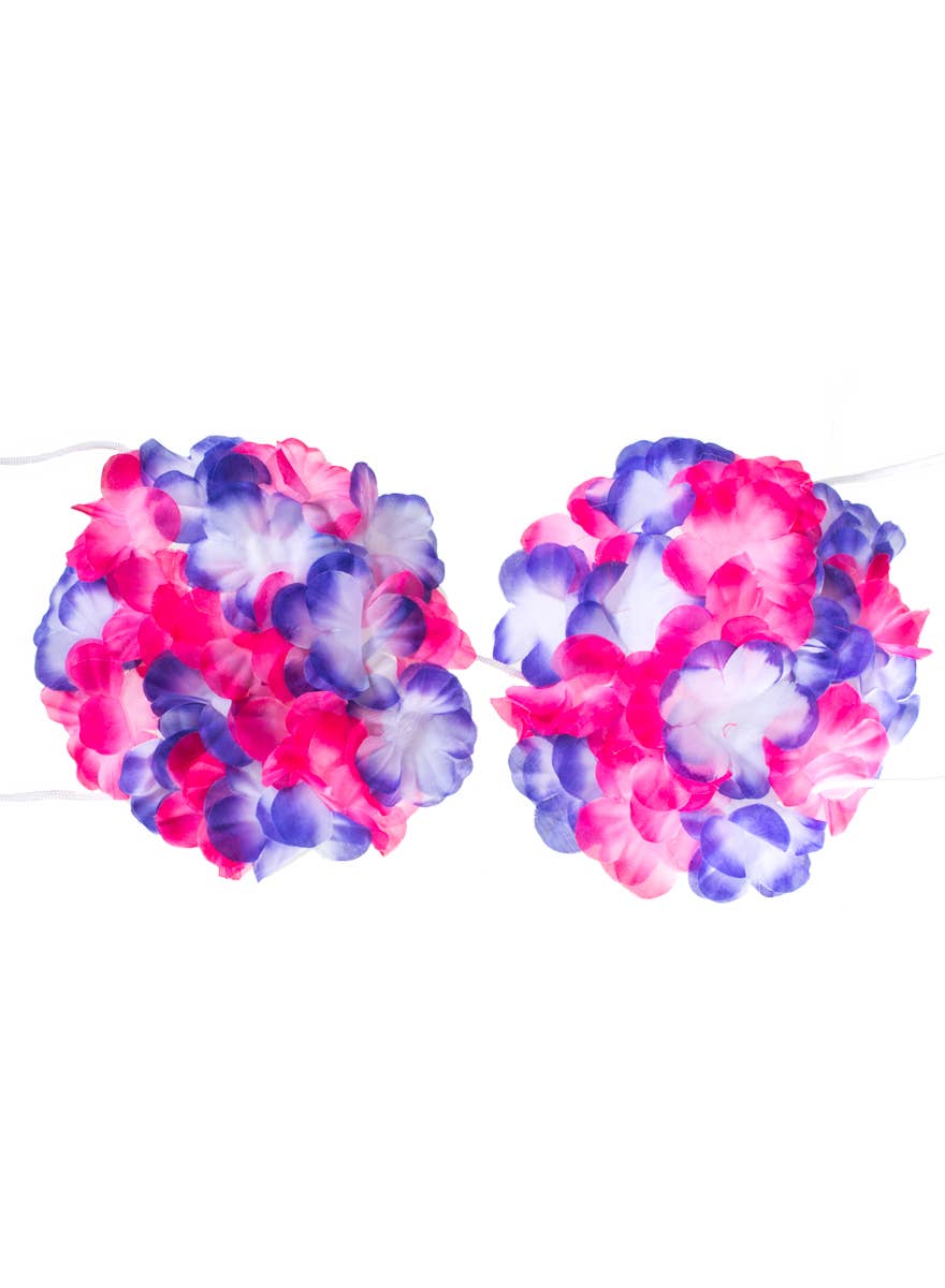 Pink & Purple Hawaiian Flower Bra | Hawaiian Costume Accessory