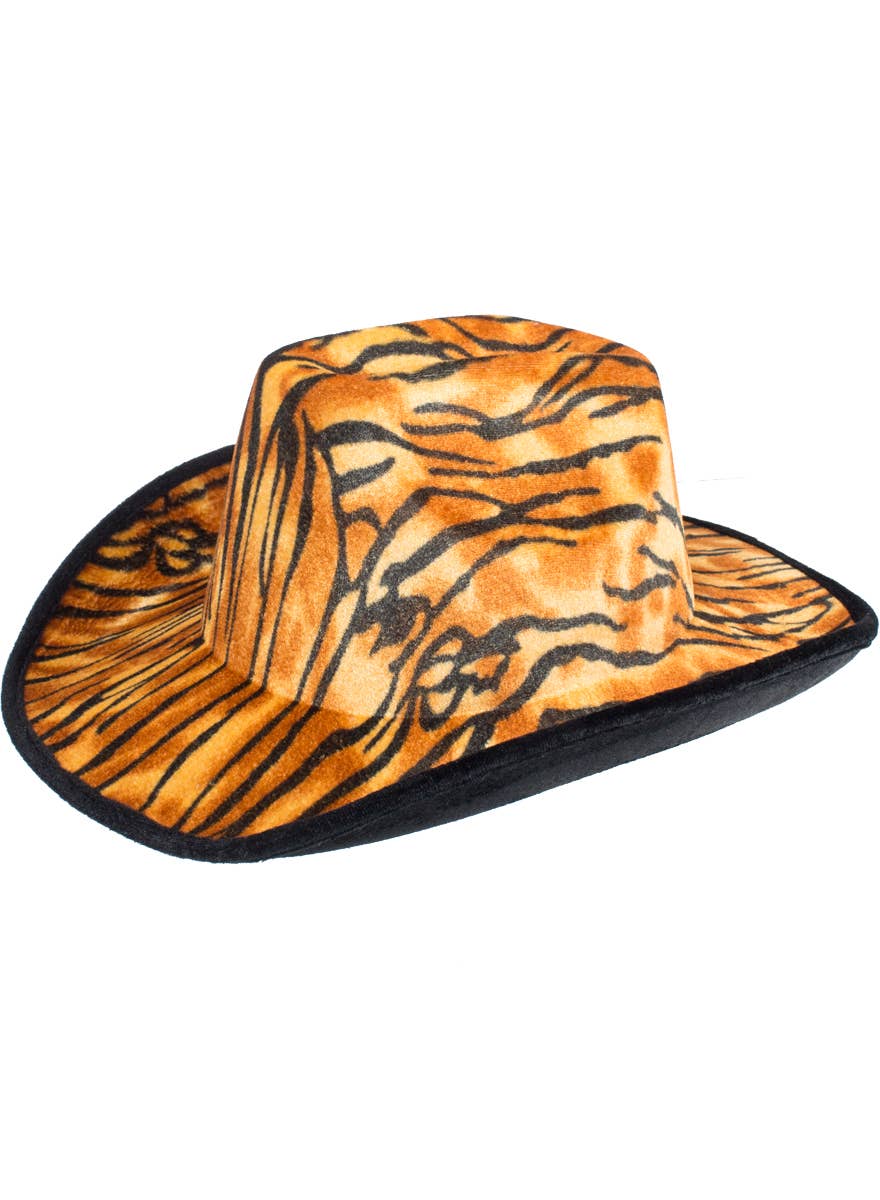 Tiger Print Cowboy Hat | Orange Animal Print Costume Hat