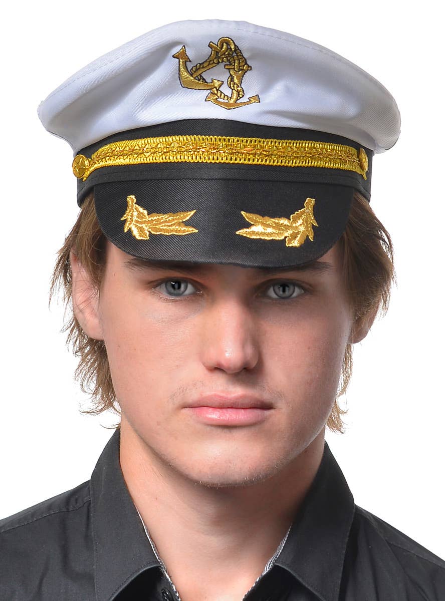 Ships Captain Hat Costume Accessory | Shipmaster White Costume Hat