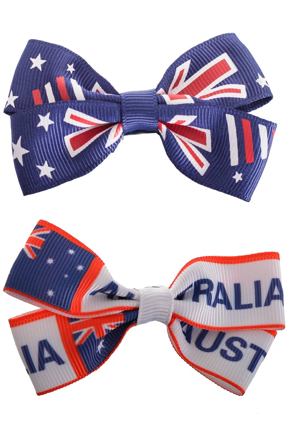 Blue And White Aussie Day Hair Bows | 2 Pack Australia Flag Hair Bows