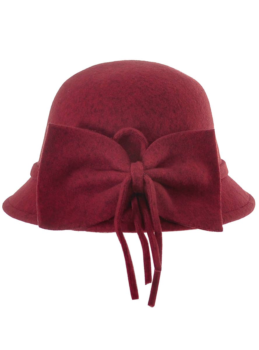 Deluxe Burgundy Red Cloche Hat | Womens 20s Costume Accessory Hat