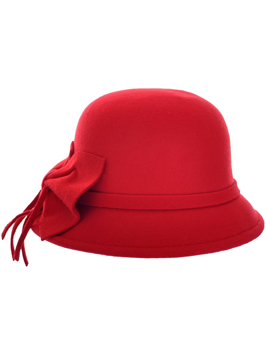 Red Bell Cloche Womens Hat | Womens 1920s Cloche Hat in Red
