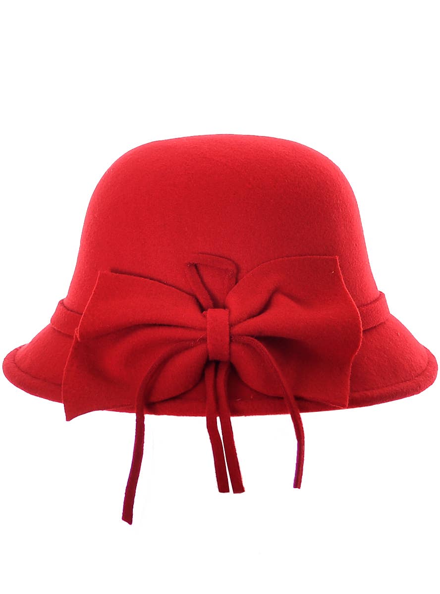 Red Bell Cloche Womens Hat | Womens 1920s Cloche Hat in Red