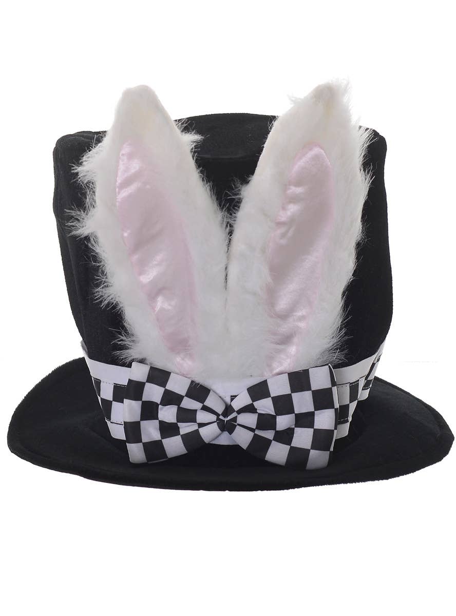 Wonderland White Rabbit Velvet Top Hat | Oversized Bunny Ears Top Hat