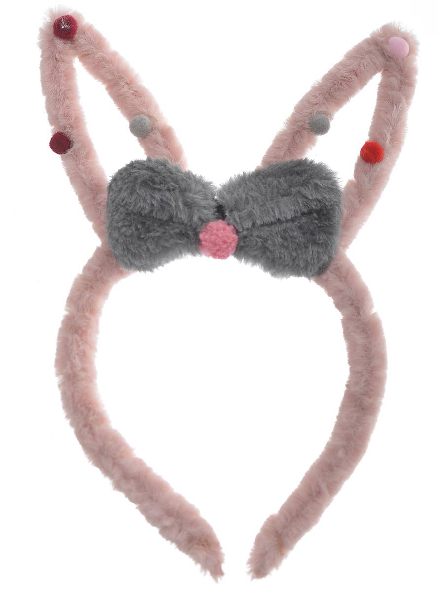 Pink and Grey Bunny Ears | Bunny Ears on Headband Costume Accessory