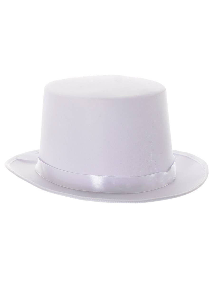 White Fabric Top Hat for Adults | White Top Hat Costume Accessory