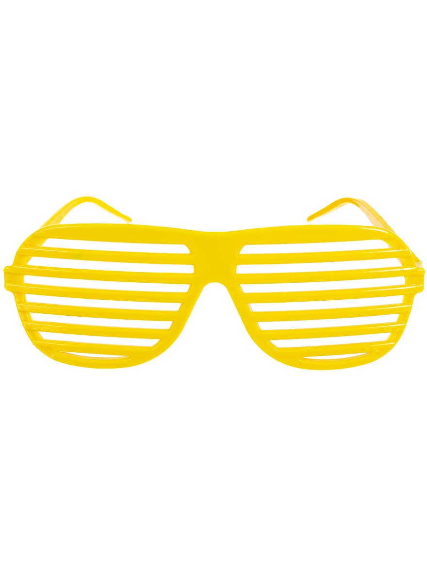 Yellow 80s Shutter Shades Costume Accessory | Yellow Costume Glasses