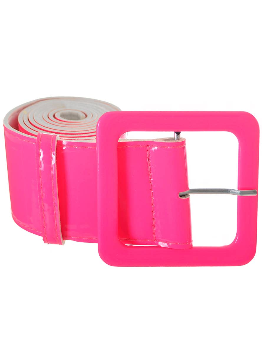 Hot Pink Wide 1980s Costume Belt | Womens 80s Neon Pink Wide Belt