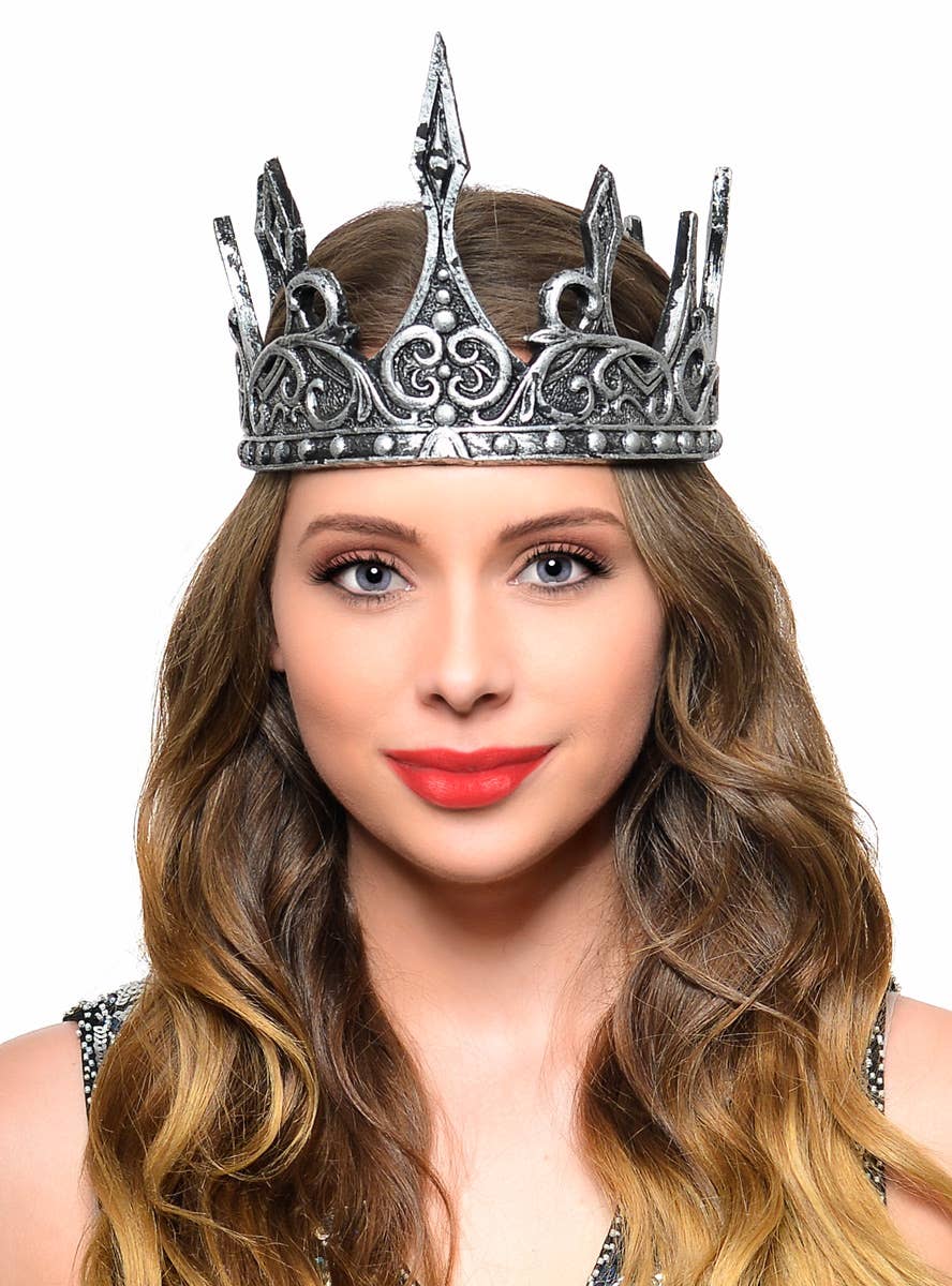 Silver Medieval Crown Accessory | Royal Antique Foam Costume Crown