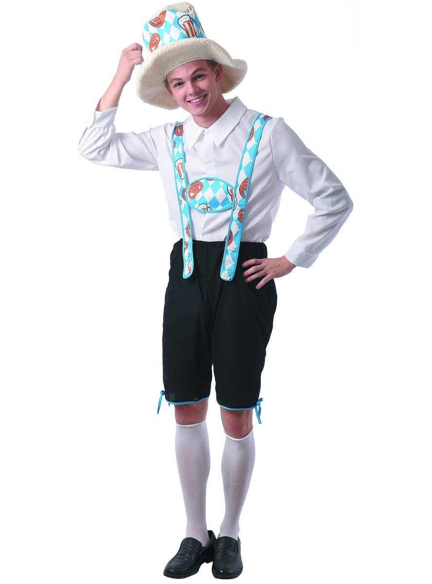 Pretzel Lederhosen Beer Man Fancy Dress | Mens Oktoberfest Costume