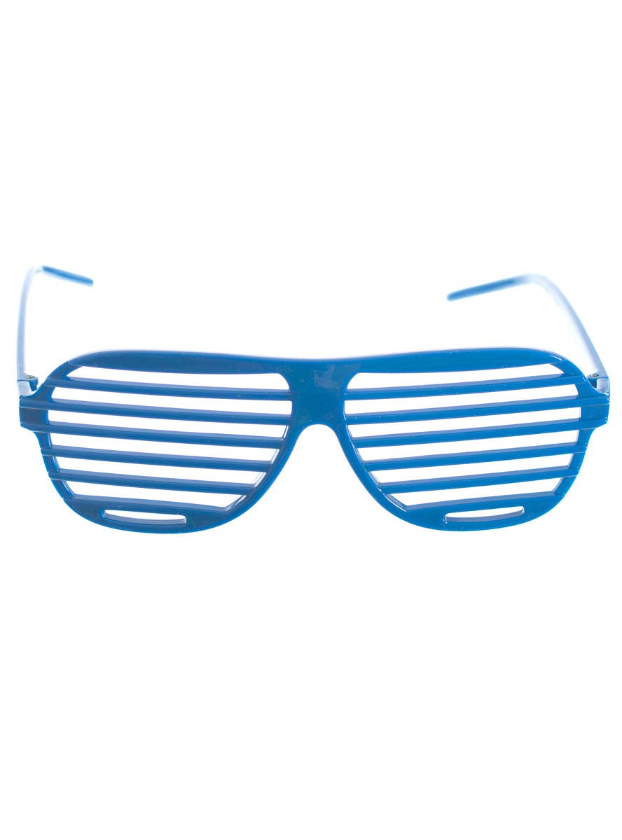 Blue Shutter Shades | Adults 80s Fashion Blue Shutter Glasses
