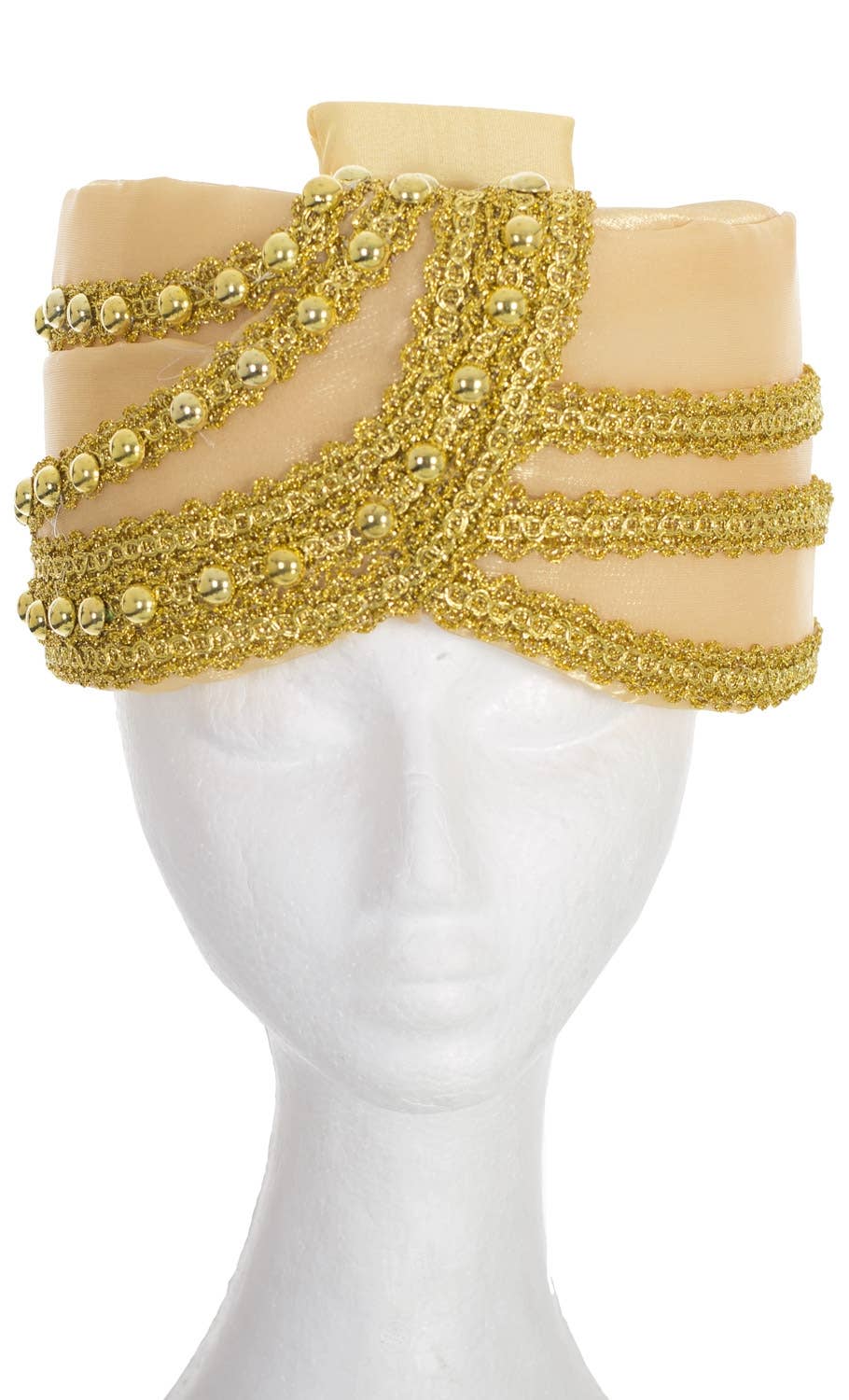 Gold Indian Turban Costume Hat | Deluxe Gold Indian Turban Hat