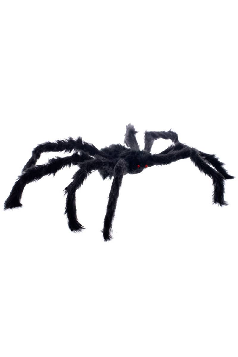 Giant Hairy Black Spider Prop | Posable Black Spider Halloween Decoration