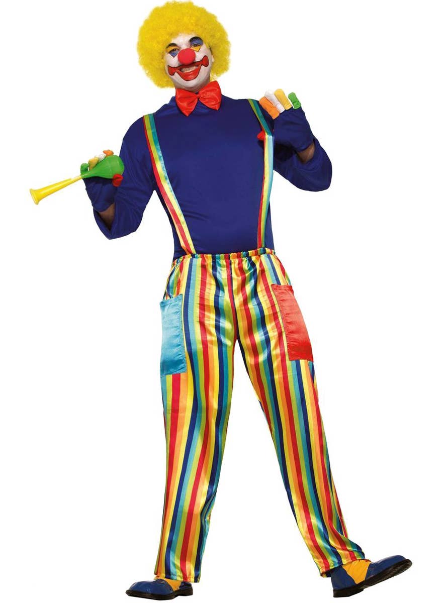 Rainbow Carnival Clown Costume | Mens Circus Clown Fancy Dress