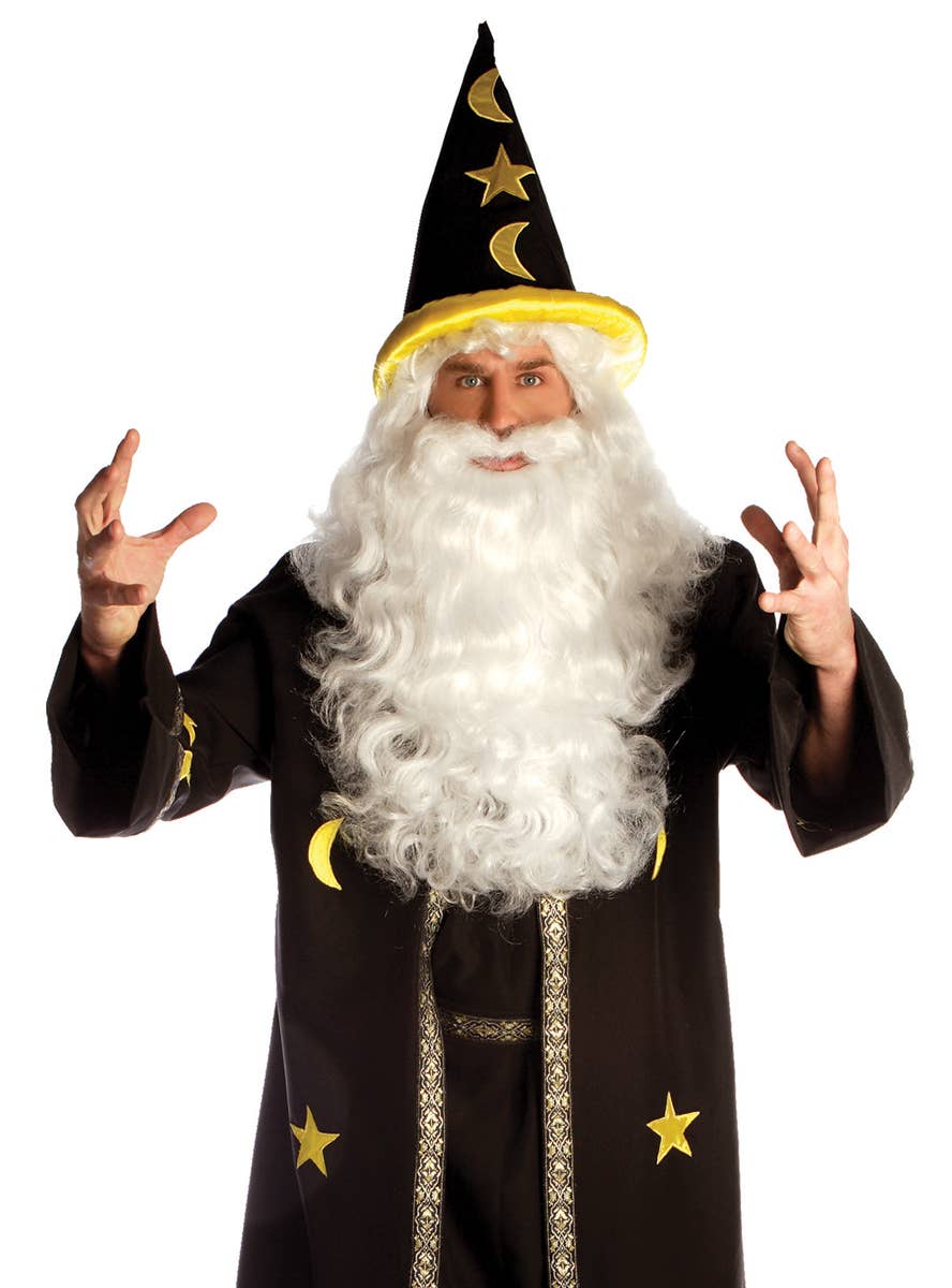 Black Stars and Moons Wizard Costume | Potion Master Mens Wizard Robe
