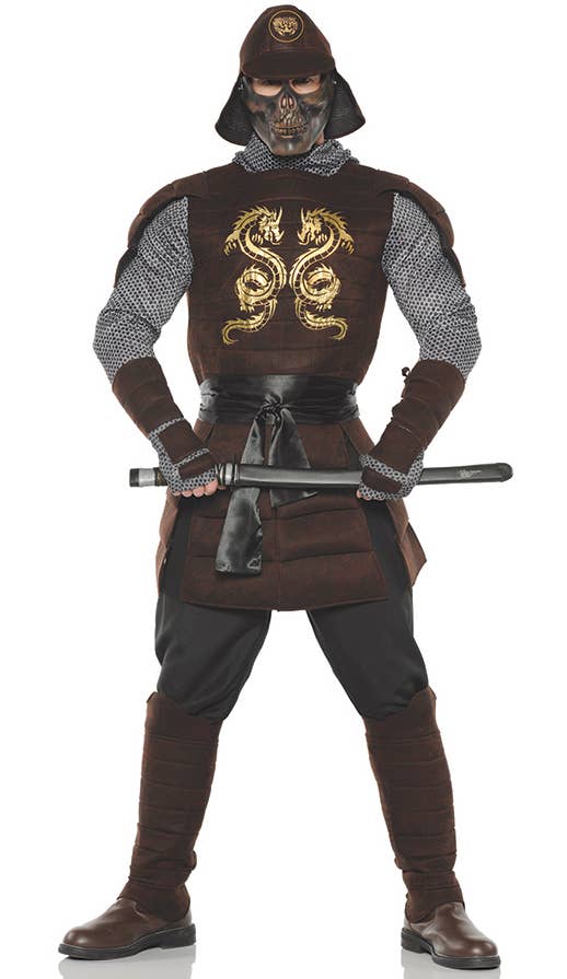 Mottled Brown Dragon Samurai Costume | Deluxe Mens Samurai Dress Up
