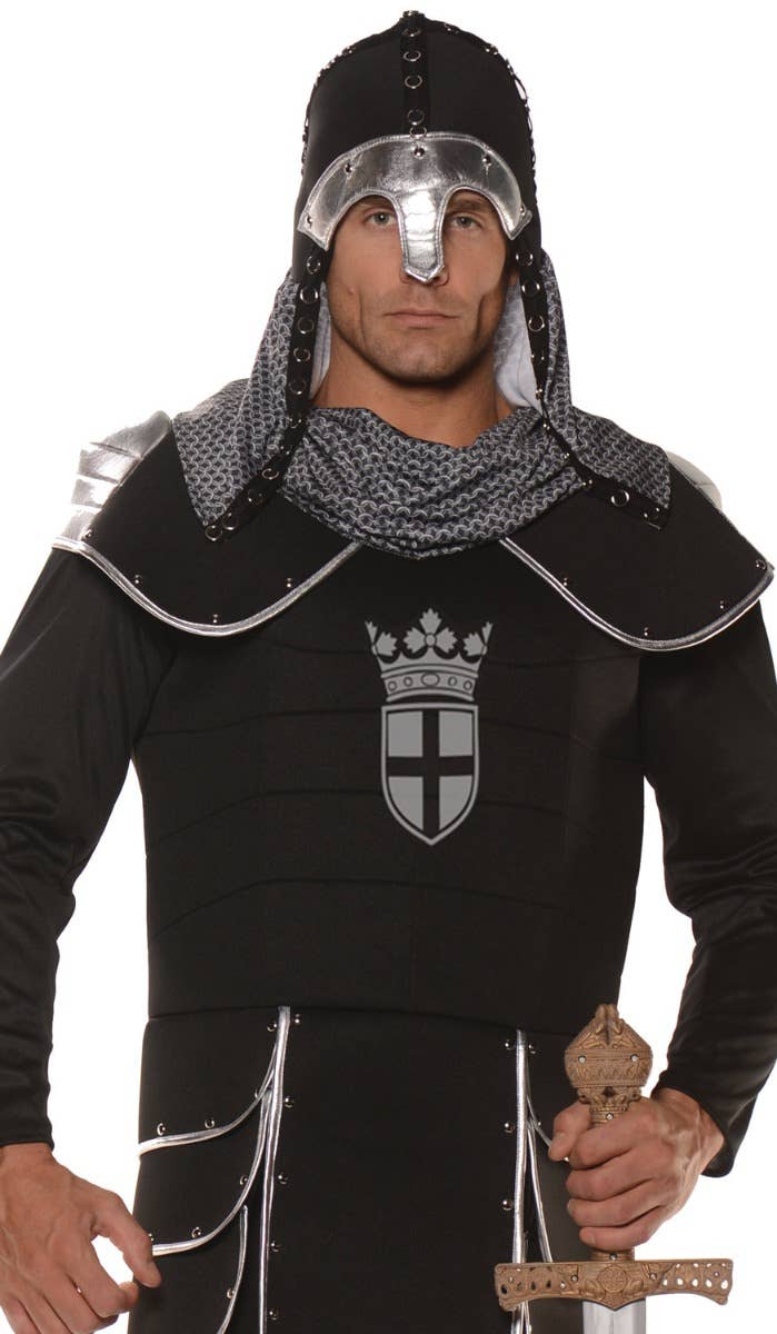 Silver and Black Noble Knight Costume | Mens Plus Size Knight Outfit