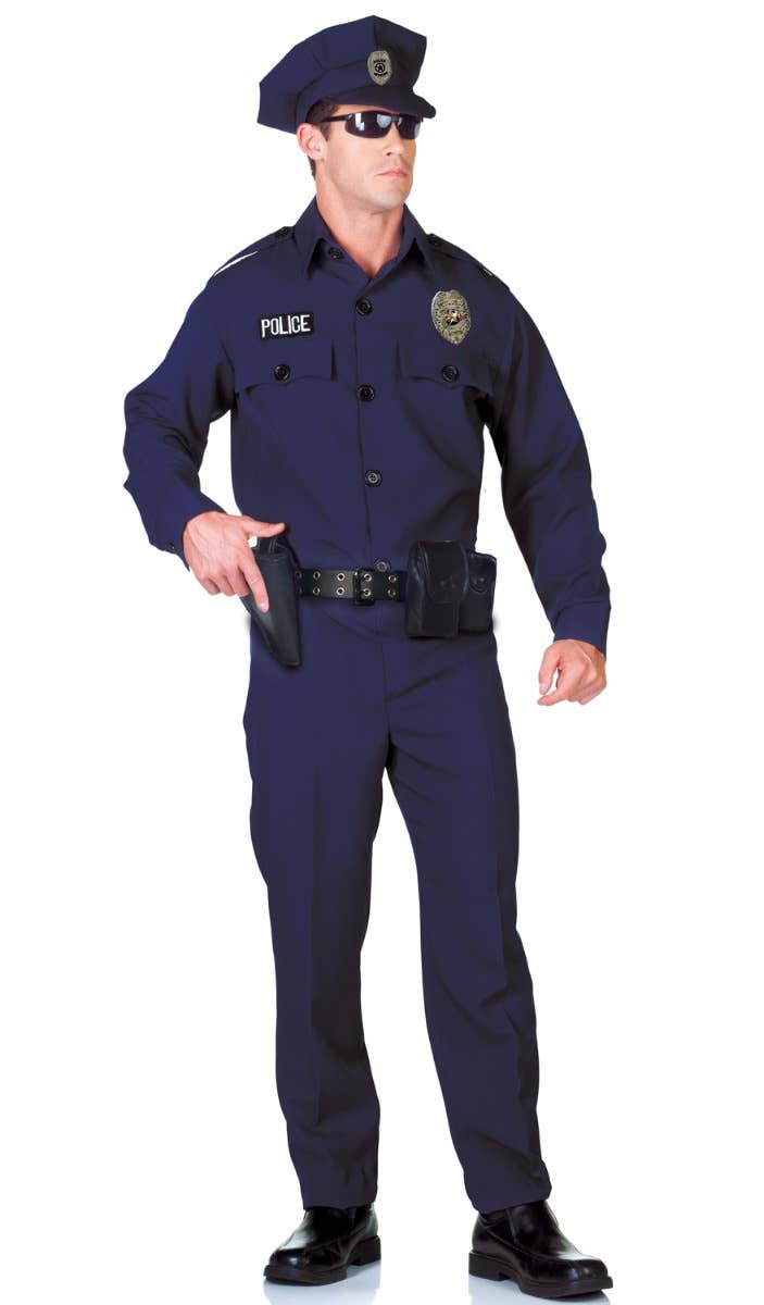 Plus Size Blue Police Officer Outfit | Mens Cop Uniform Costume