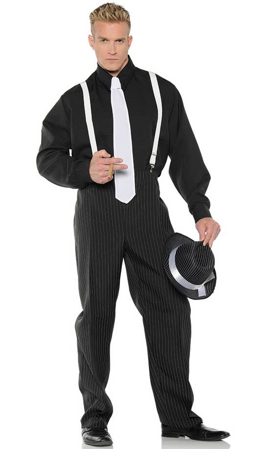 Plus Size Black Mobster Dress Up Suit | 20s Mens Gangster Costume