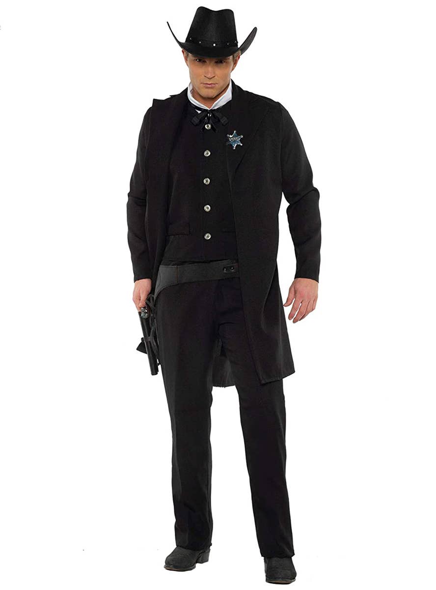 Plus Size Black Cowboy Sheriff Costume | Mens Cowboy Dress Up Outfit